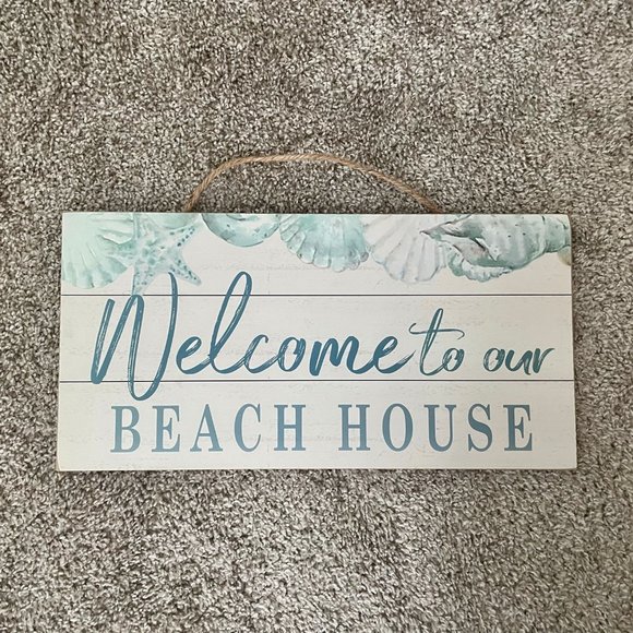 Wall Decor | Nwt Beach Sign Decor Welcome To Our Beach House With Rope ...